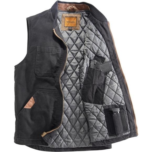 Jackets & Coats | Venado Concealed Carry Vest For Men Heavy Duty Canvas ...